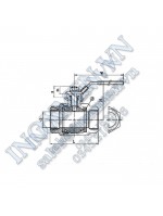 Van bi 2PC tay gạt nối ren, inox 304, PN16, DN25